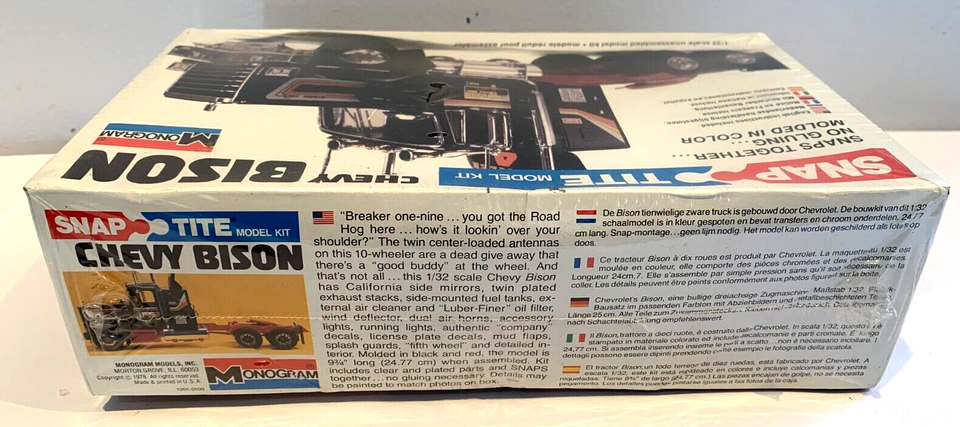 Monogram 1978 SnapTite Chevy Bison 1:32 Semi Truck Model Kit 1201 New ...