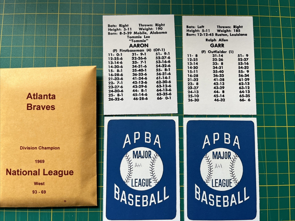 1969 Original APBA Baseball Complete 24 Teams 576 Cards (96 XB Cards ...