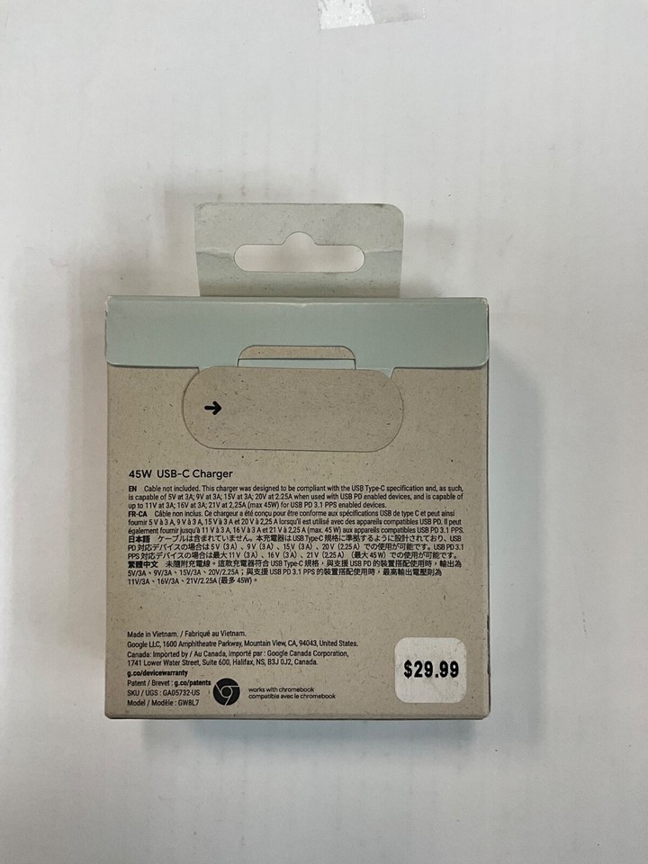 Google Oem 45W USB-C Fast-Charging Pixel 9 Pro XL Phone Charger | eBay