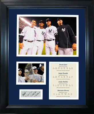 Framed New York Yankees Core 4 Facsimile Laser Engraved Signature 12 ...