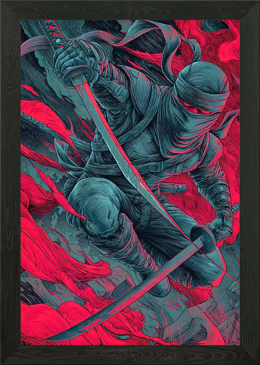 Ninja Warrior Art Print Framed Wall Art Poster Canvas Print Picture | eBay