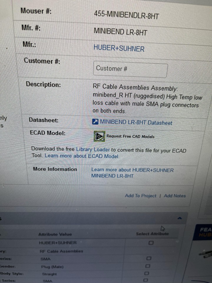 4Q Huber + Suhner Minibend LR-8HT High temperature ruggedized 8 ...