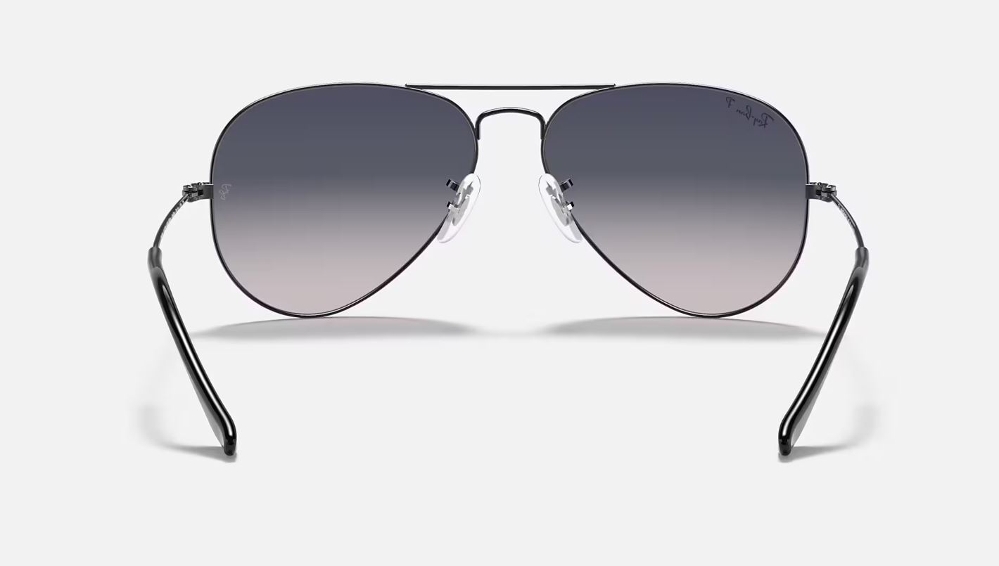 Ray-Ban Aviator Gradient Unisex Blue/Grey Lens Gunmetal Sunglasses ...