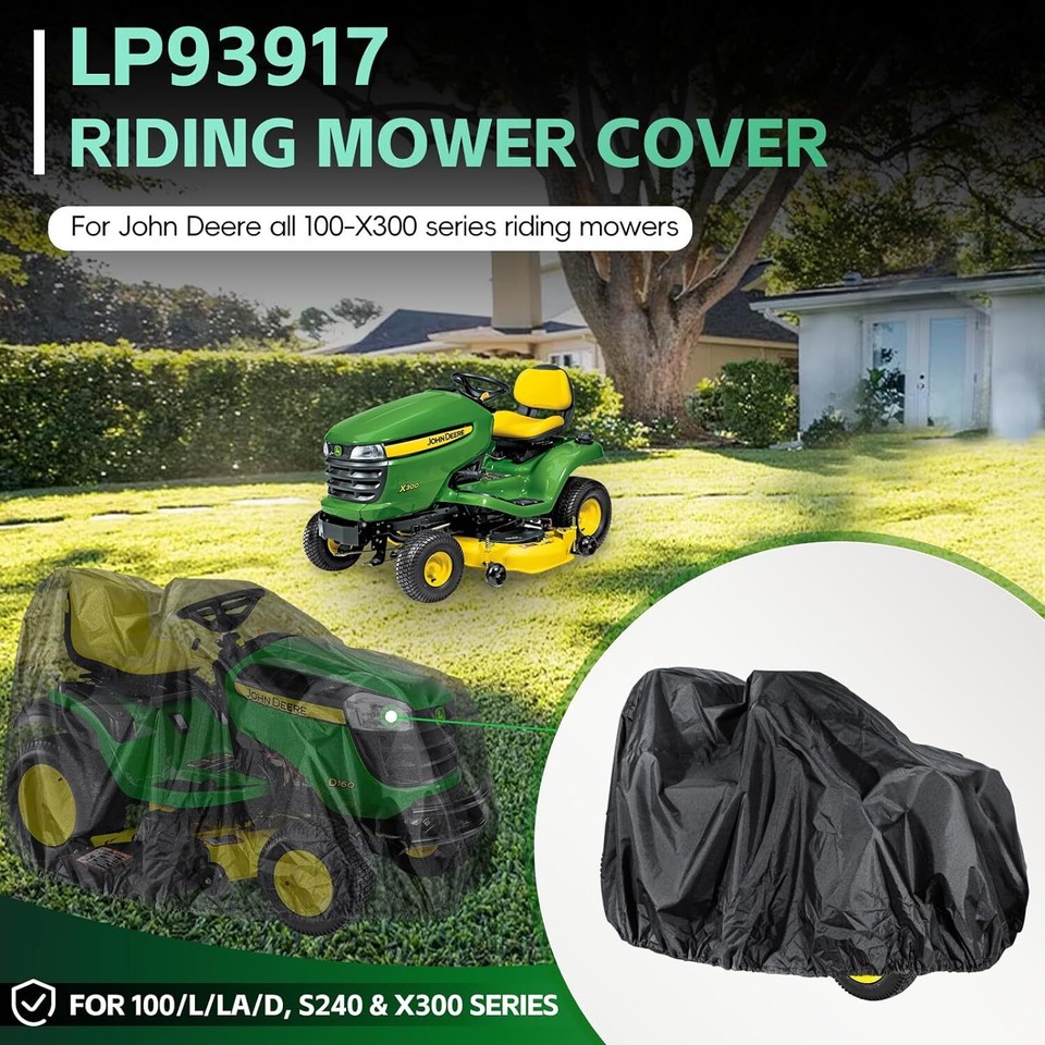 LP93917 Riding Lawn Mower Cover Waterproof For John Deere 100-X300 ...