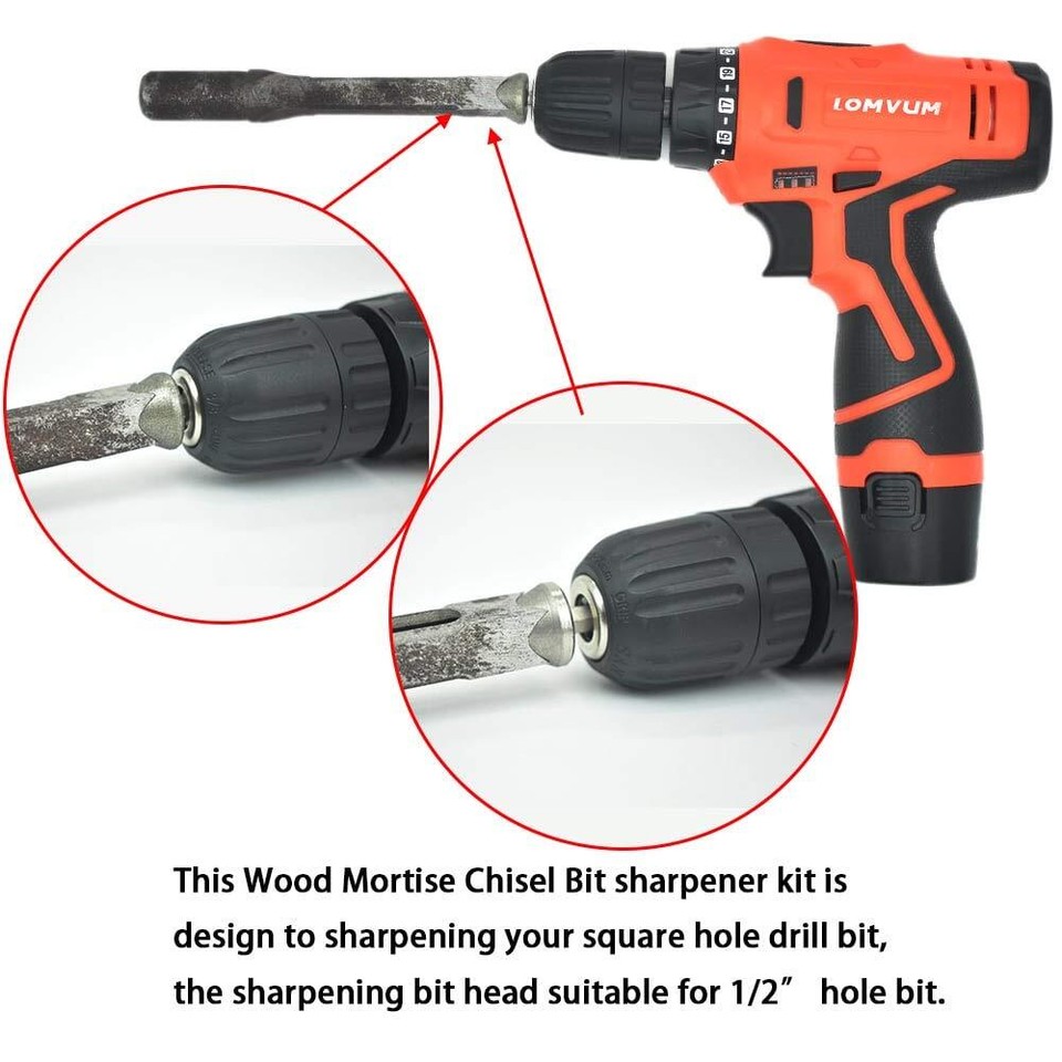 2Pack Woodworking Mortise Chisel Bit Sharpening Tool For Square Hole ...