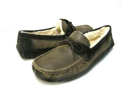 UGG BYRON MEN SLIPPERS SUEDE BOMBER JACKET CHOCOLATE US 8 /UK 7 /EU 41 ...