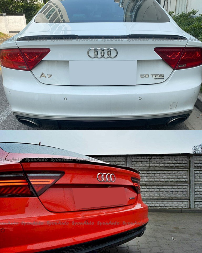 FITS 12-2018 AUDI A7 S7 RS7 V STYLE GLOSS BLACK REAR TRUNK SPOILER ...