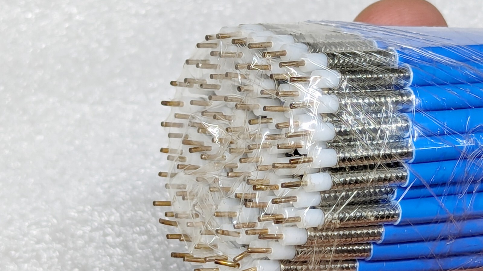 10pc stripped 4.5 inches RG402 BLUE .141 FLEXIBLE RF CABLE stubs ...