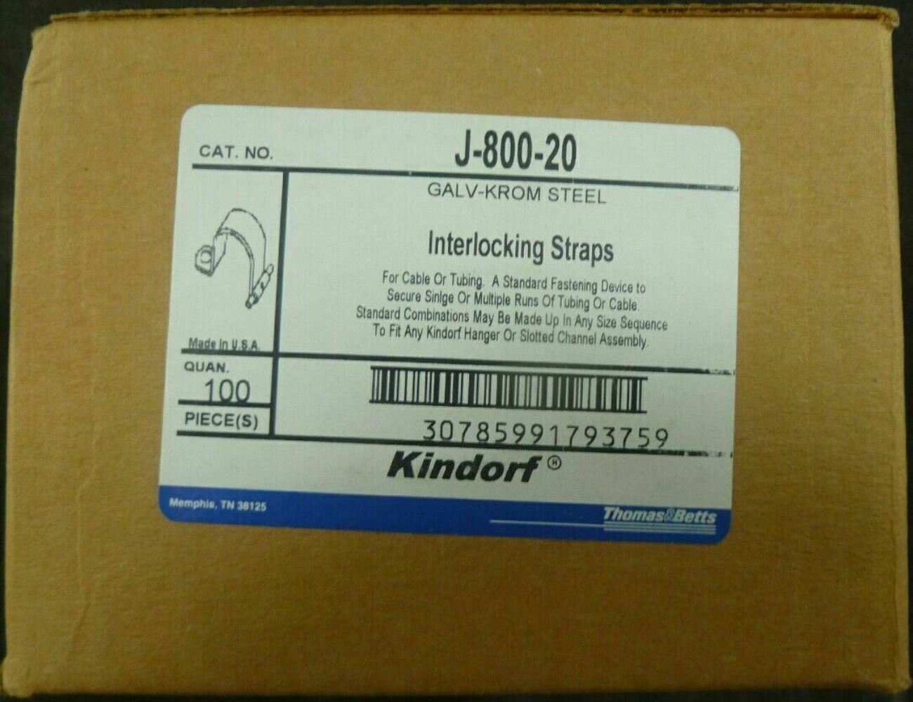 Kindorf T&B J-800-20 (100PCS) Interlocking Straps for Cable of Tubing ...