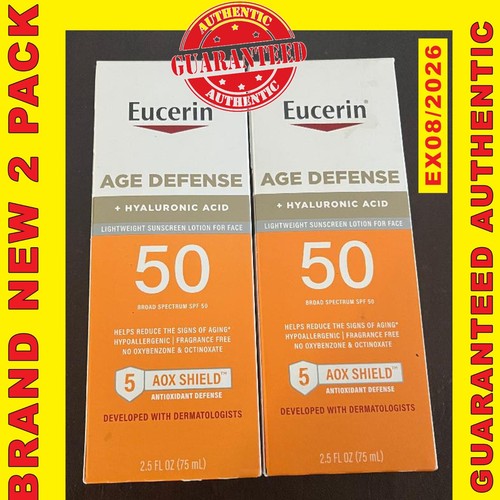 Eucerin Sun Age Defense SPF 50 Face Sunscreen Lotion 2.5 FL OZ EX08 ...