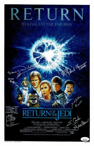 STAR WARS ROTJ CAST x5 SIGNED 11X17 PHOTO POSTER #2 JSA LOA | eBay