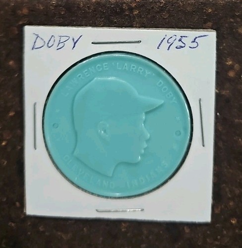 1955 Armour Baseball Coin Token LARRY DOBY Rare Light Blue INDIANS ...