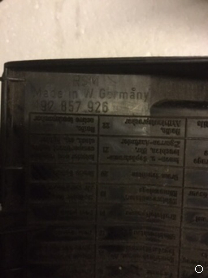 VW GOLF JETTA JETTA CE2 BLACK FUSEBOX FUSE BOX BOARD FUSEBOARD COVER ...