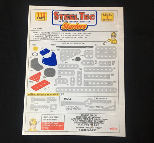 Vintage Building Toy Instruction Manual STEEL TEC, KRE-O, BEST-LOCK Set ...