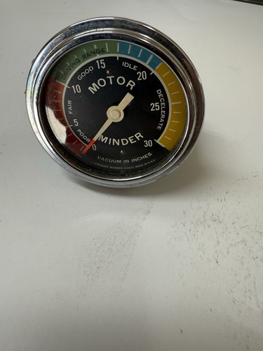 Vintage Motor Minder Gauge Vacuum Stewart Warner S&W | eBay