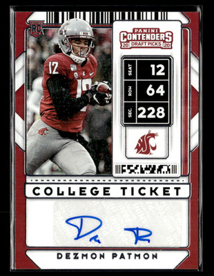 Dezmon Patmon 2020 Contneders Draft Picks College Ticket Auto | eBay