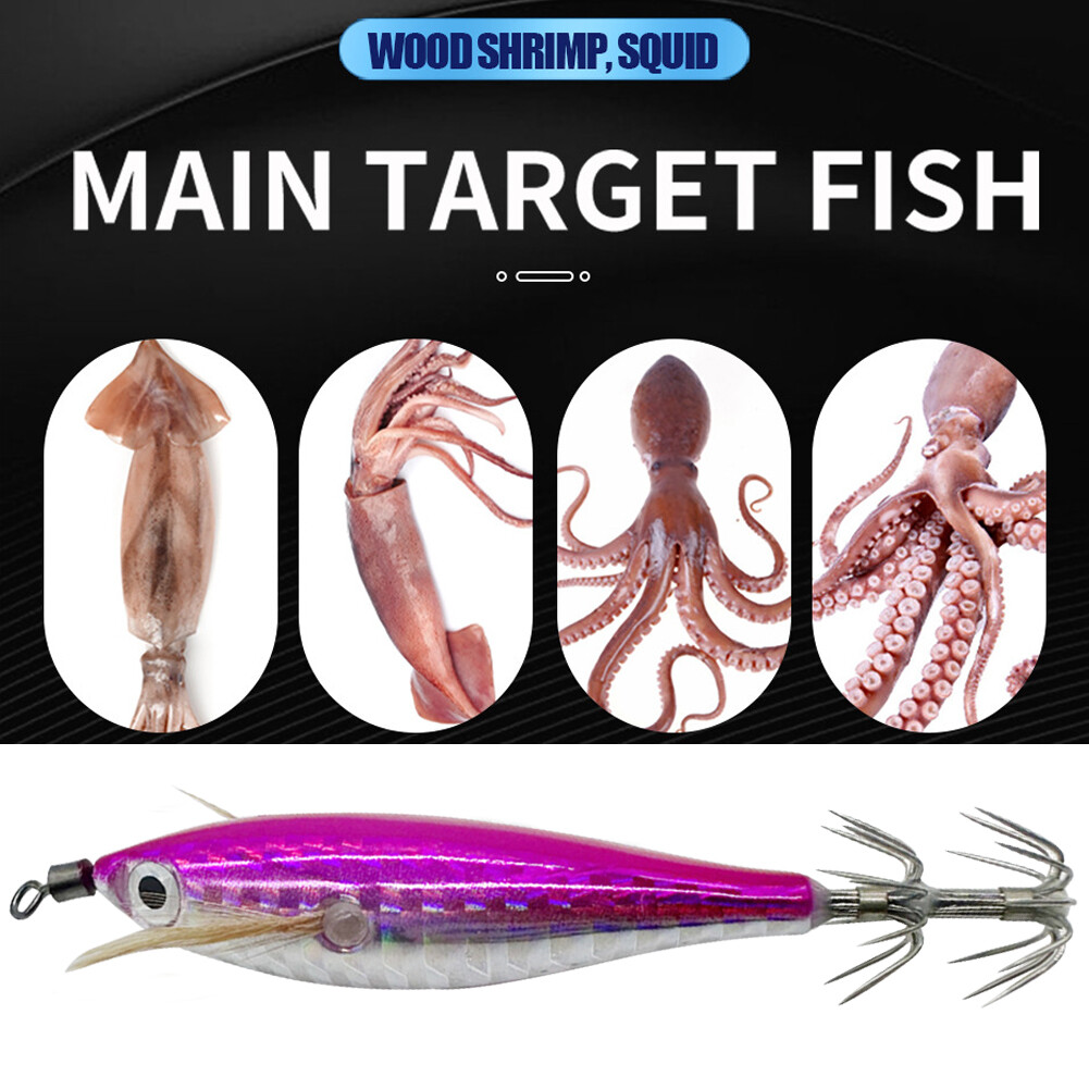Luminous Fishing Bait Octopus Cuttlefish Fishing Bait Squid Hook (Pink ...