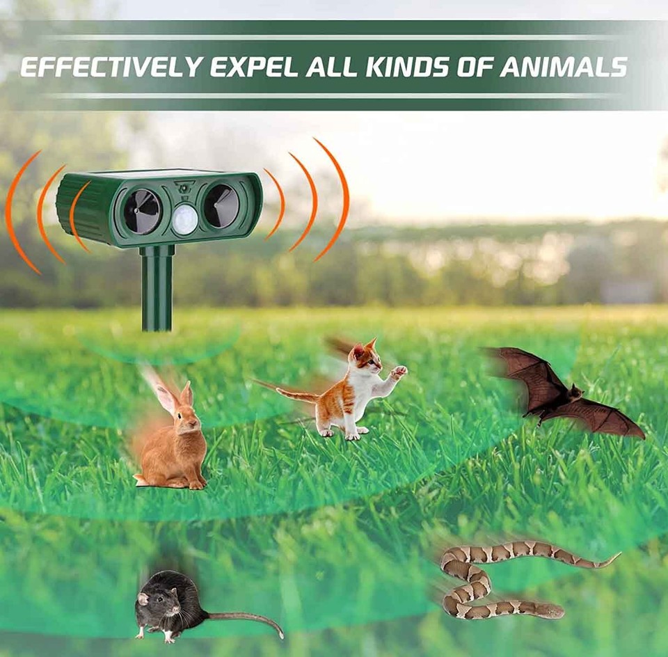 Cat Bird Deer Squirrel Ultrasonic Animal Pest Repeller Deterrent Device ...