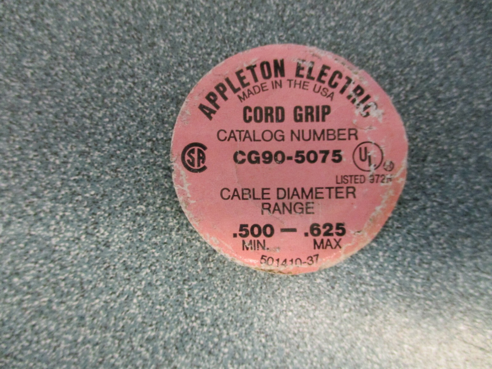 APPLETON CG90-5075 Cord Connector (1) 3/4" .500 - .625 Range 90 Degree ...