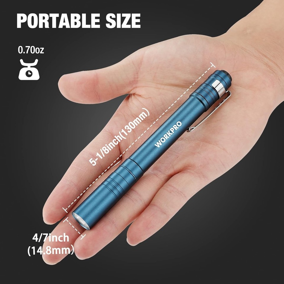 High-Quality LED Pocket Flashlight Set – Lightweight & Bright, 4 Blue ...