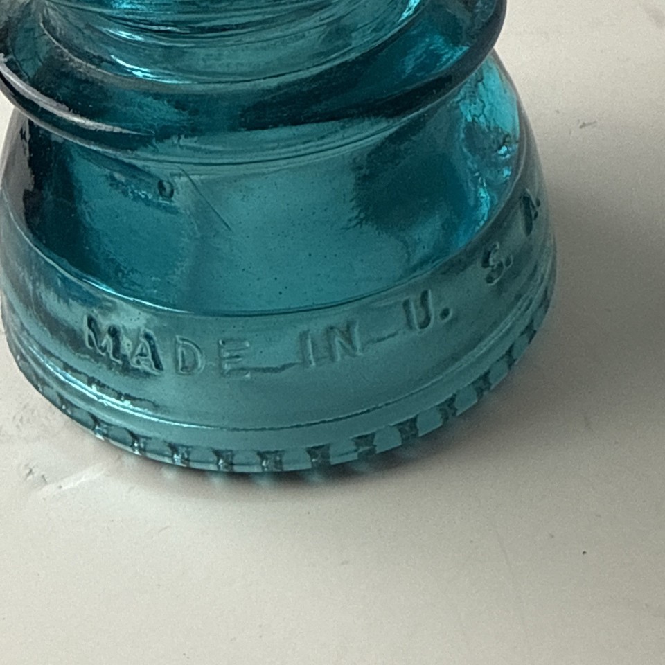 Antique Hemingray No 42 Aqua Blue Green Glass Insulator Made in the USA ...