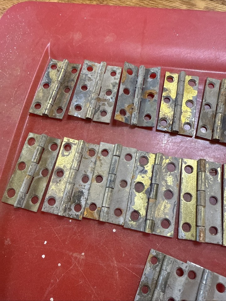 38 Antique Vintage Cabinet Door Hinges Narrow Classic Solid Brass Big ...