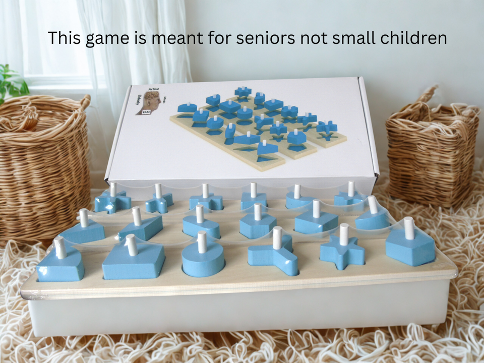 18pc Wooden Shape Sorting Puzzle Activity for Seniors – Dementia ...