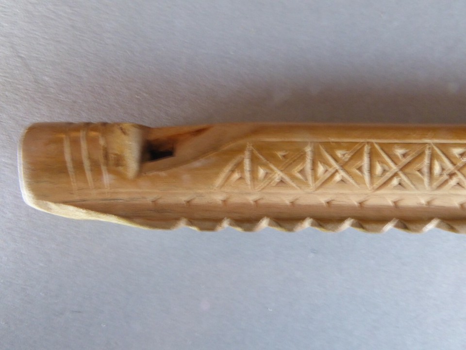 Ornate Hand Carved WOODEN RECORDER Flute Woodwind Instrument Musical ...