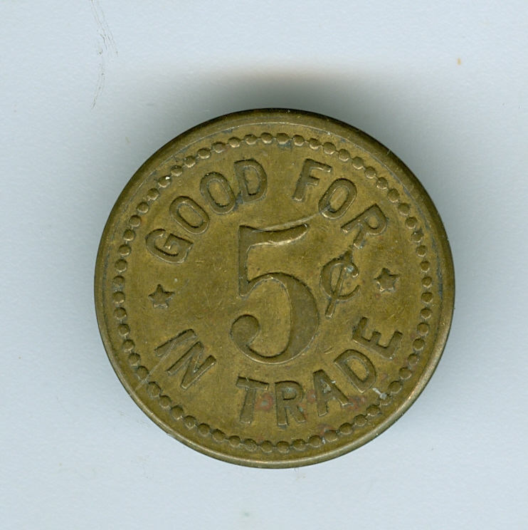 Vintage Bruce's Place, Cards, Good For 5 Cents Token | eBay