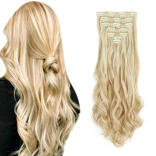 Straight Clip In Extensions HumanHair Brazilian ClipIn Black Color Clip ...