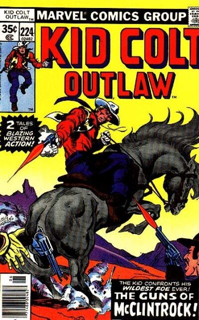 KID COLT OUTLAW #224 comic art color guide SPLASH PIN UP MARVEL GIL ...