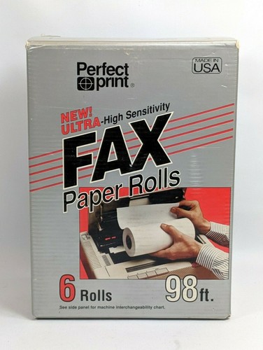 Perfect Print Ultra High Sensitivity Fax Paper Rolls 6 Rolls 8.5"x 98 ...