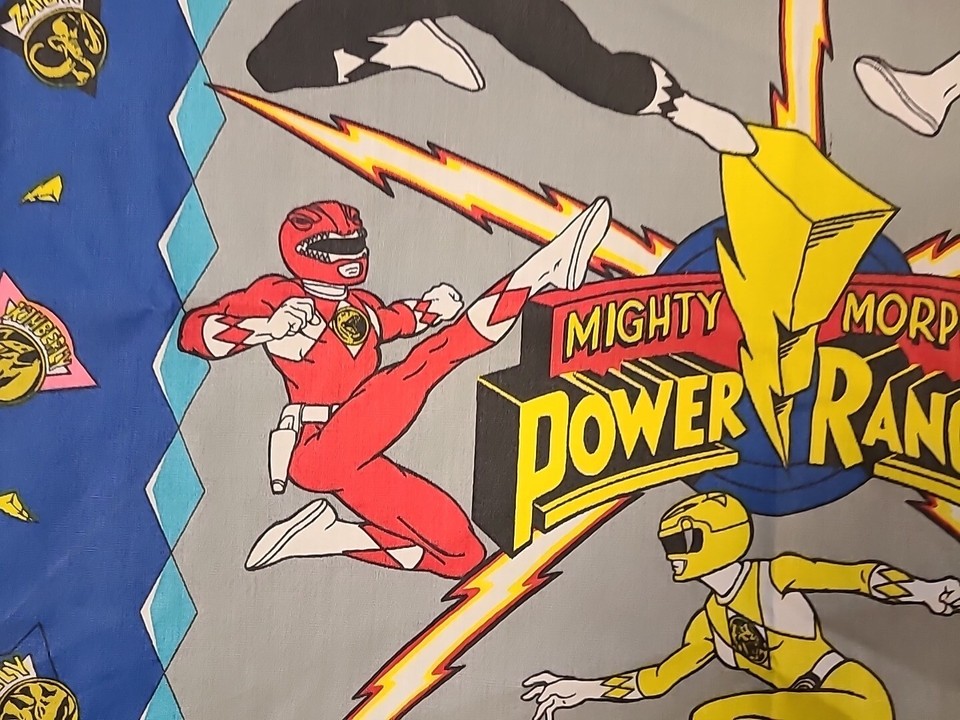 Vtg Mighty Morphin Power Rangers Saban Fabric 1994 Pillow Panels Lot Of ...