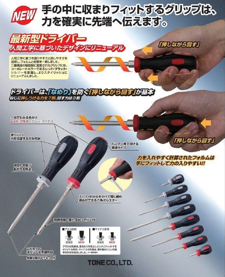 TONE POWER GRIP SCREWDRIVER PH NO.2 PGPD-002 | eBay