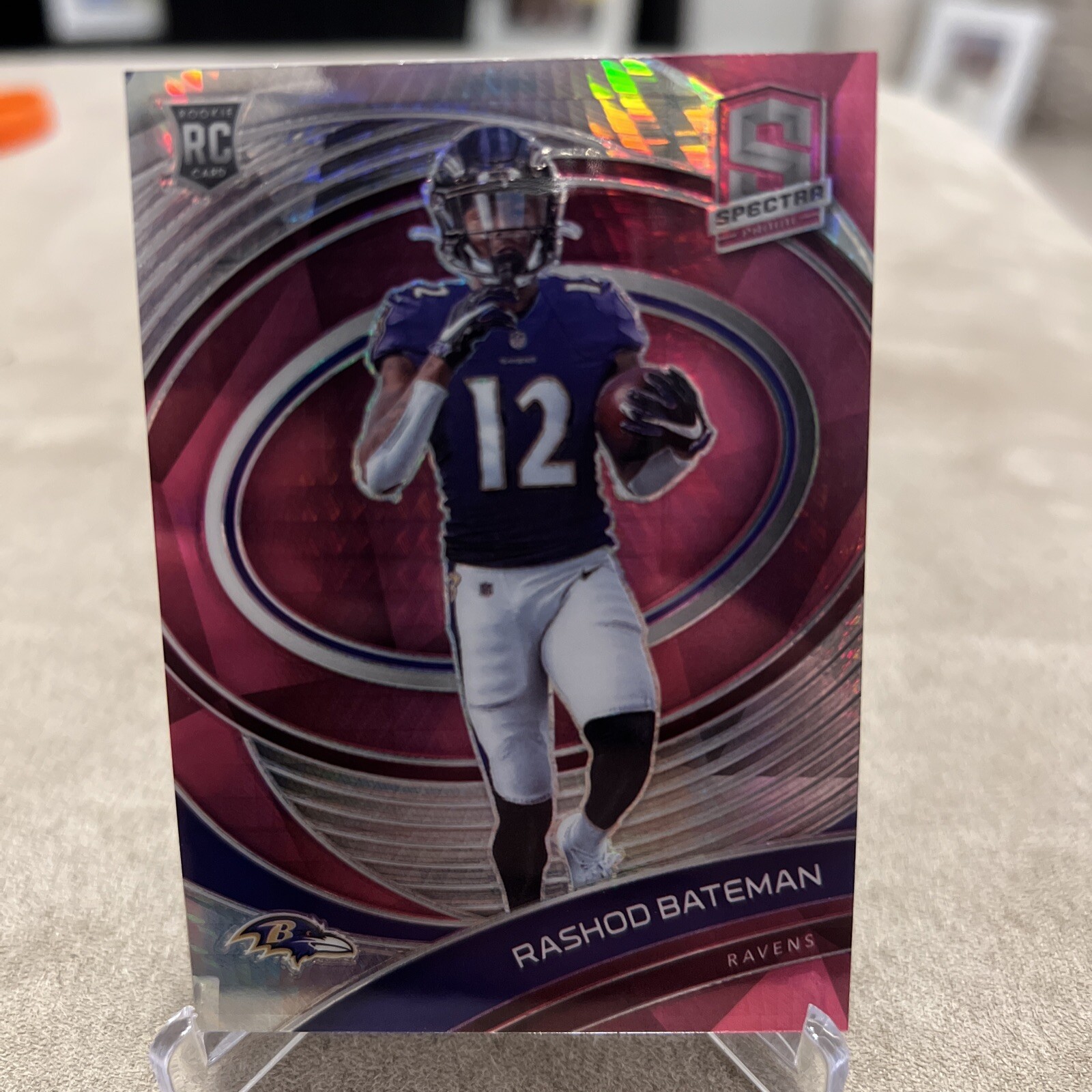 2021 Panini Spectra - Rookie Neon Pink Prizm #150 Rashod Bateman /25 ...
