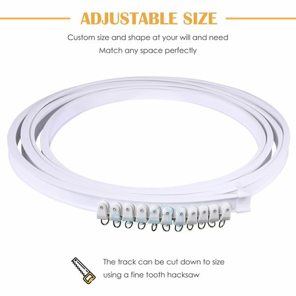 18.3FT Flexible Ceiling Mounted Curtain Track Rail Straight Slide ...