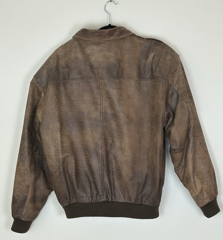 Vintage 80s Global Identity G-III Leather Aviator Bomber Jacket Top Gun ...