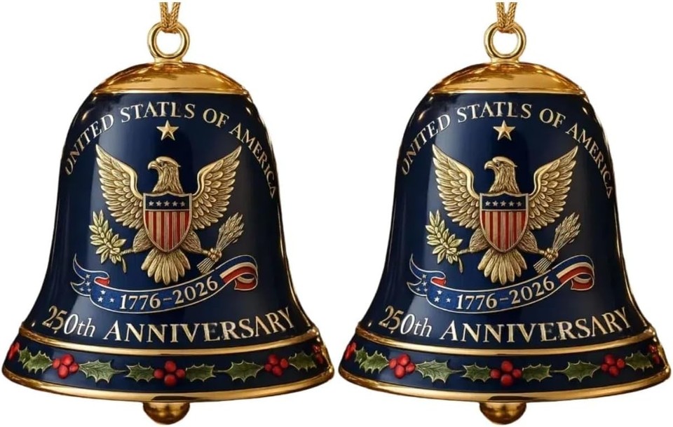 250th Anniversary Patriotic Bell Ornament - Vintage USA Commemorative ...