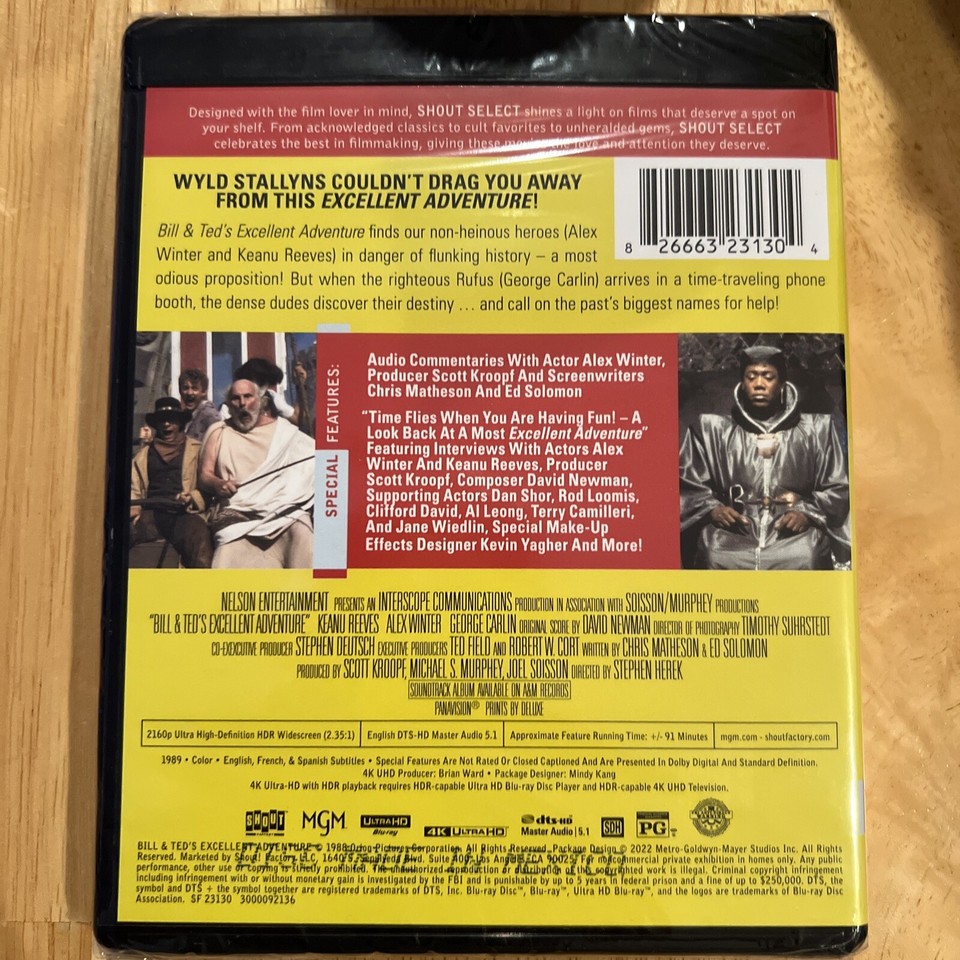 Bill & Ted's Excellent Adventure (Shout Select) (Ultra HD, 1989 ...
