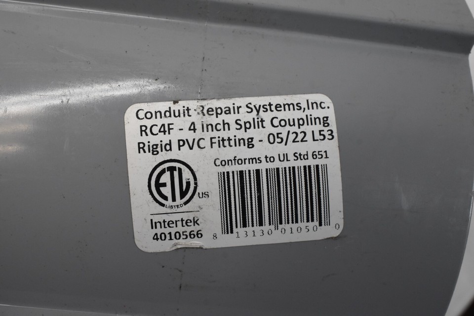Conduit Repair Systems RC4F 4" Split Coupling Rigid PVC Fitting L53 5/ ...