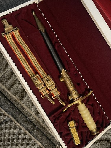 East German DDR NVA Army General Dagger w/White Presentation Box ...