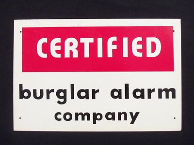 Vintage Burglar Alarm Sign Theft Warning Business Home Certified ...