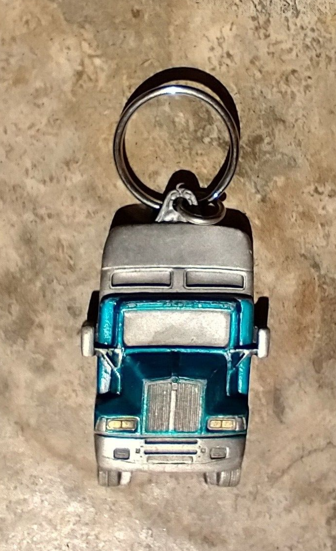 VTG PEWTER ENAMEL KEYRING KEYCHAIN TRUCK BIG RIG TRUCKER | eBay