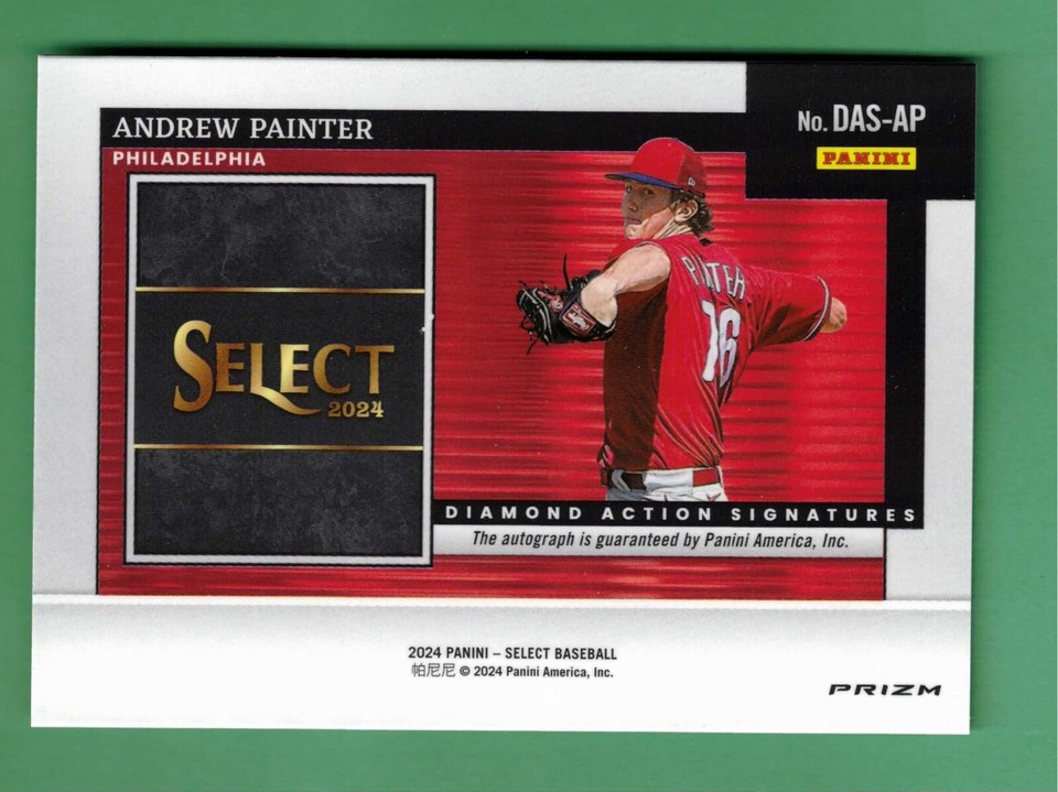 2024 PANINI SELECT ANDREW PAINTER AUTO DIAMOND ACTION SIGNATURES ...