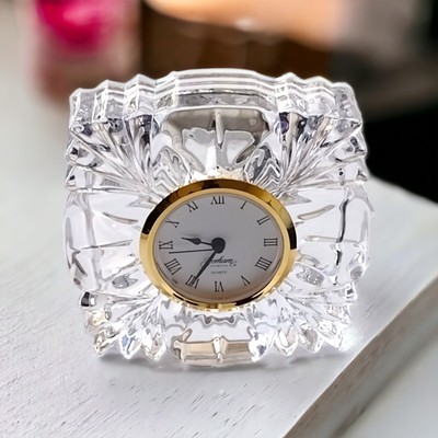 Gorham Full Lead Crystal Quartz Esprit Small Desk Night Stand Clock | eBay