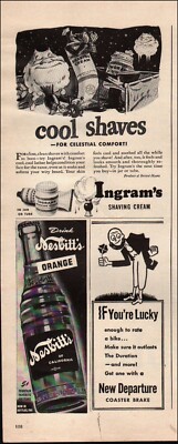 1940's Vintage ad Ingram's Shaving Cream retro Art/Nesbitt's WWII era ...