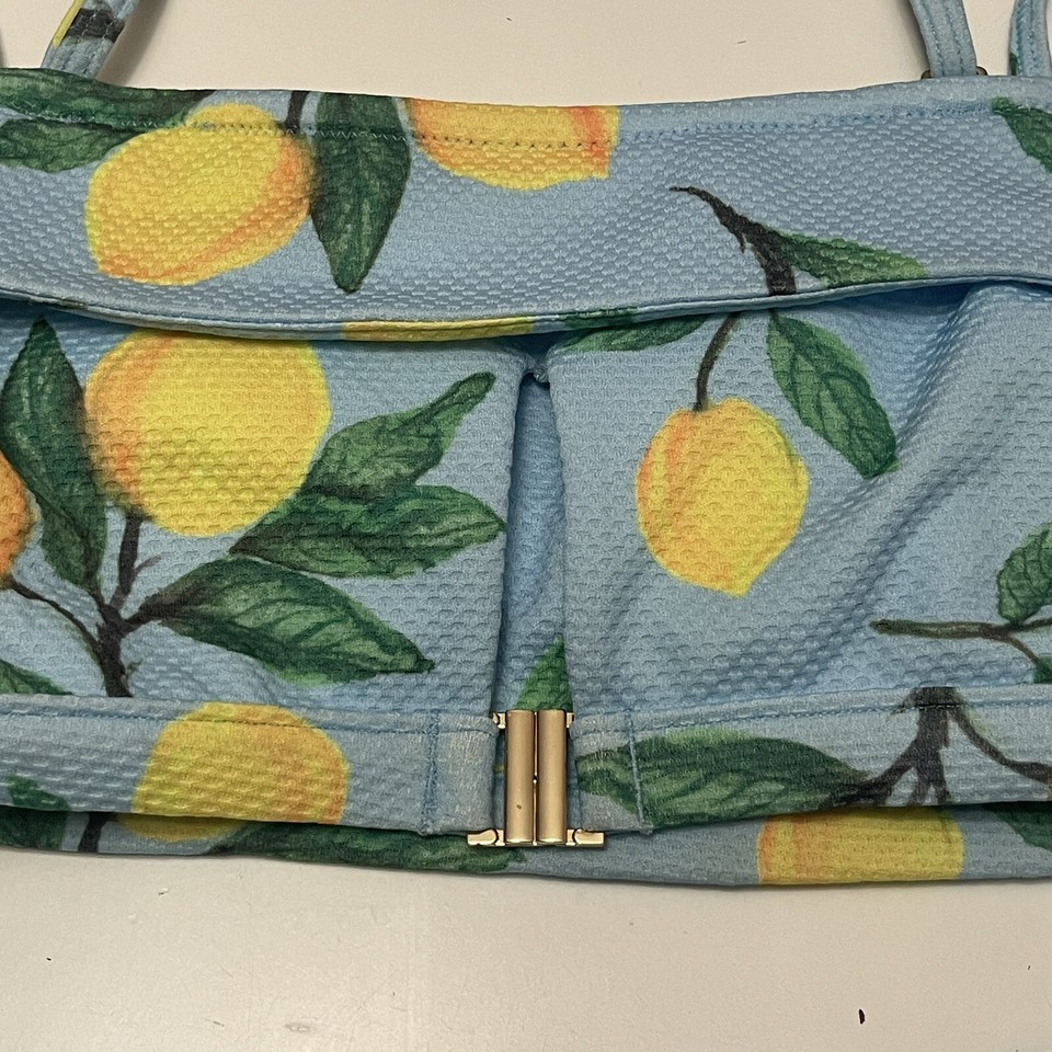 MODCloth Vintage Retro Style High Waist 2 pc 🍋 Lemons Blue Size S | eBay