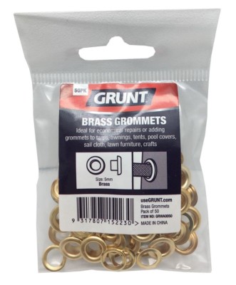 2x Grunt BRASS GROMMETS 50Pcs Webbing Accessory *Aust Brand- 5mm, 8mm ...