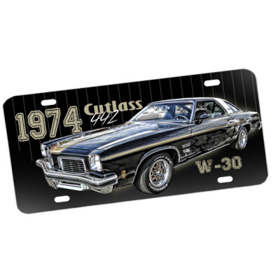 1974 Oldsmobile Cutlass Classic Car Emblem Design Aluminum License ...