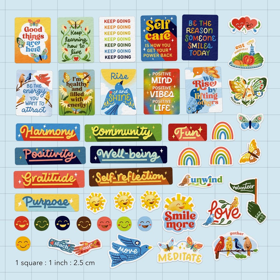Navy Peony Radiant Life Vision Board Vibrant, Cool Colors, Bold Fonts ...